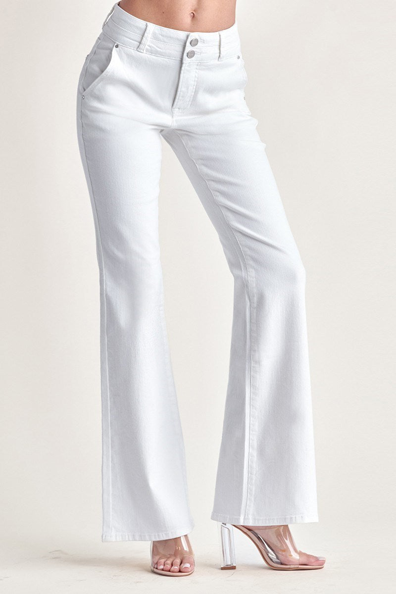 Risen High Rise White Flare Jeans – Apparel212